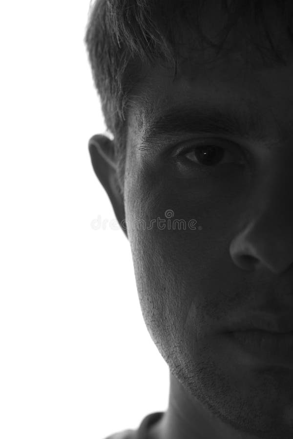 Sad Man Silhouette on a White Background Stock Photo - Image of husband ...