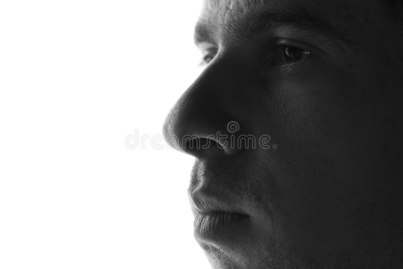 Sad Man Silhouette on a White Background Stock Photo - Image of male ...
