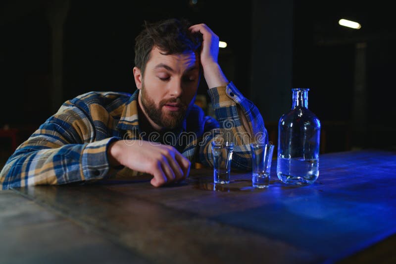 Sad Man Sitting at Bar Counter, Alcohol Addiction Stock Image - Image ... Sad Man Sitting at Bar Counter, Alcohol Addiction Stock Image - Image ...