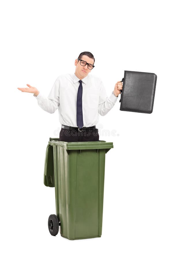 Sad Man Standing Trash Can Stock Photos - Free & Royalty-Free Stock ...