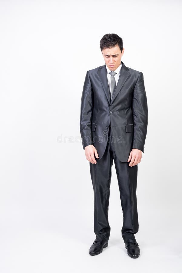 Sad man in suit stock image. Image of depressed, thoughtful - 178601657