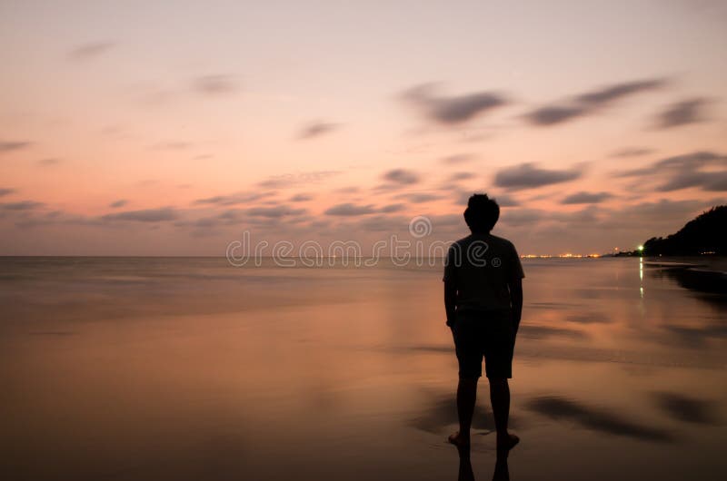 Sad man in the sunset time stock image. Image of healthy - 40222623