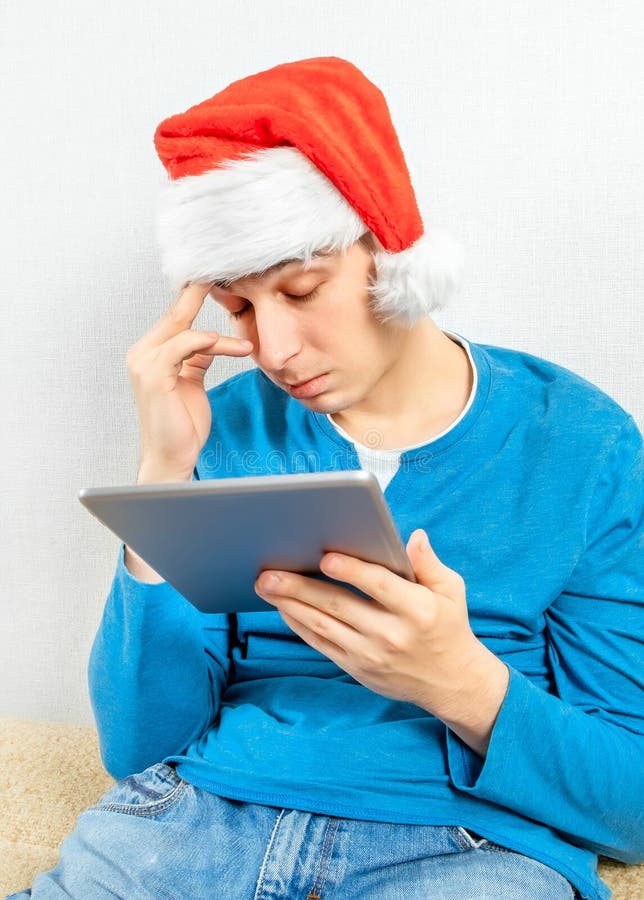 Sad Man with a Tablet Computer Stock Image - Image of chat, mobile ...