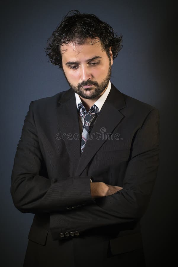 Sad man thinking stock image. Image of idea, look, isolated - 46323427