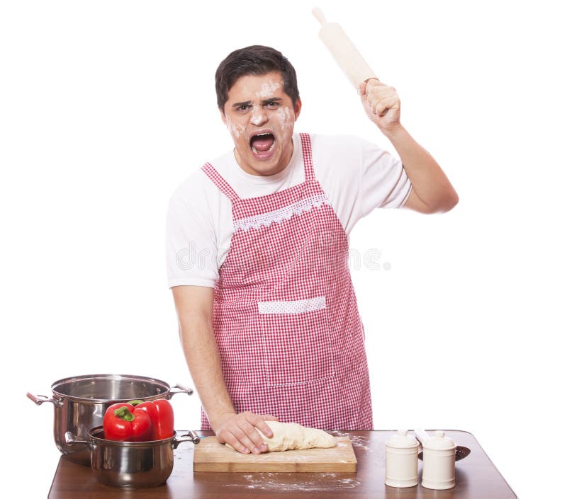 Sad man try to cooking stock photo. Image of chef, lifestyle - 29209518