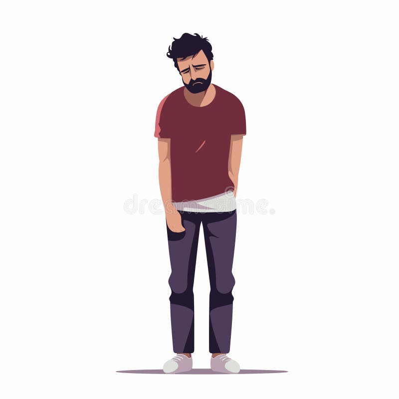 Sad Man Vector Flat Minimalistic Isolated Illustration Stock Vector ...