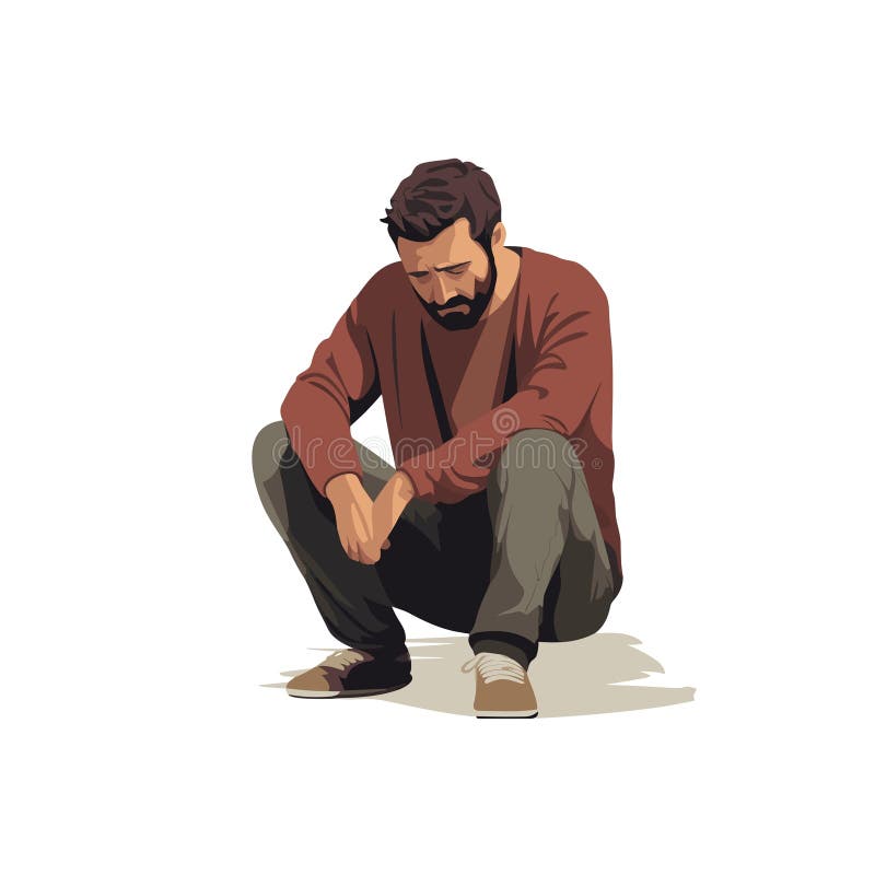 Sad Man Vector Flat Minimalistic Isolated Illustration Stock Vector ...