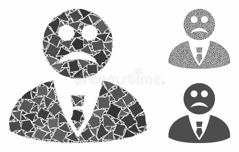 Sad Manager Composition Icon of Humpy Parts Stock Vector - Illustration ...