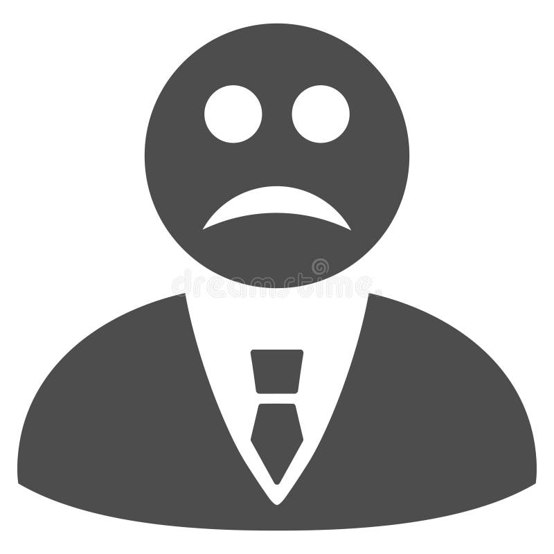 Sad Manager Flat Icon stock vector. Illustration of depressed - 126143751