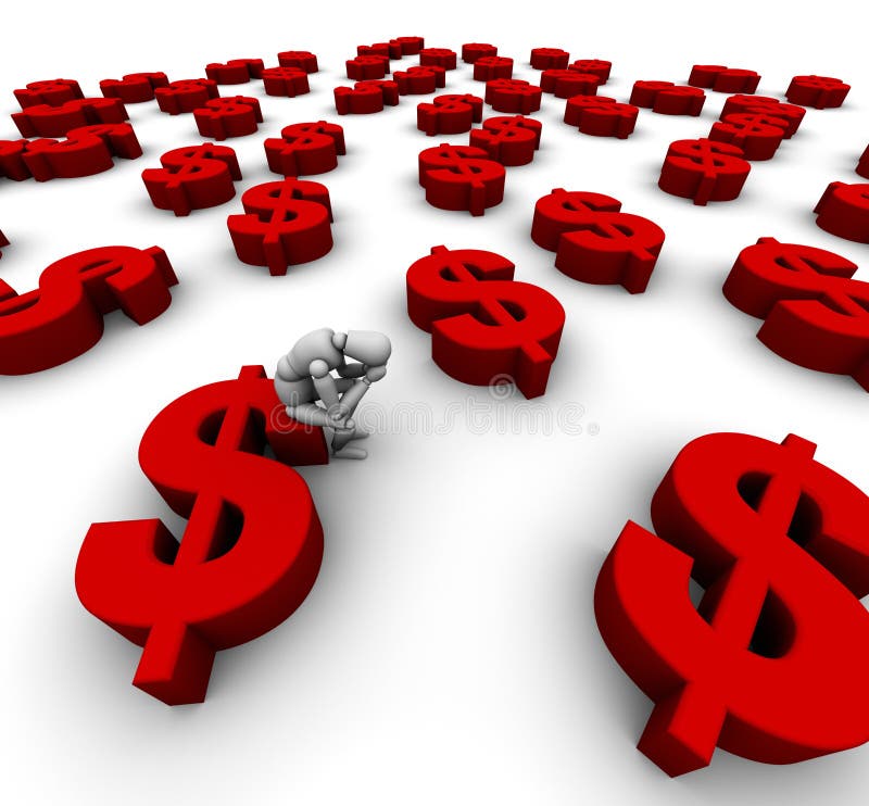 Sad Mannequin Sitting on $ Dollar Symbol Stock Illustration ...