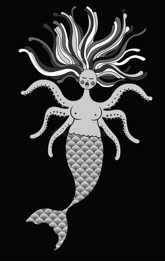 Sad mermaid stock illustration. Illustration of mythology - 12074998