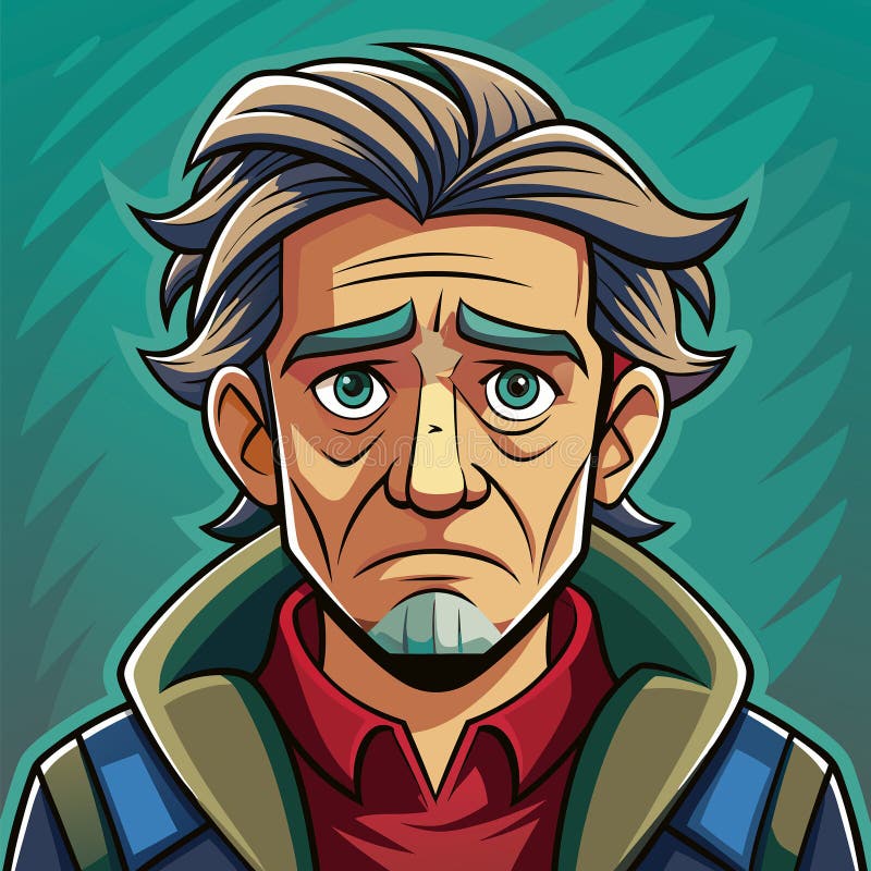 Sad modern man vector stock vector. Illustration of frustration - 333424699