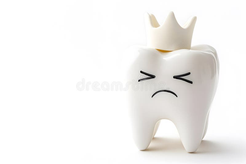Sad Molar Tooth with an Isolated Background, Concept of Dental ...