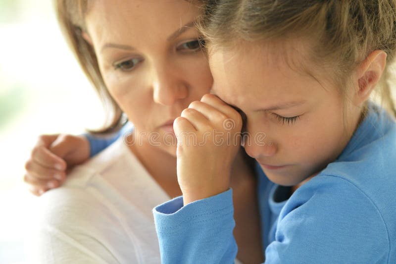 Sad mom and daughter stock image. Image of face, expression - 78728619