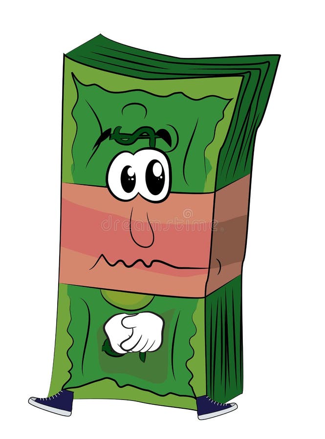 Sad money cartoon stock illustration. Illustration of sadness - 48768285