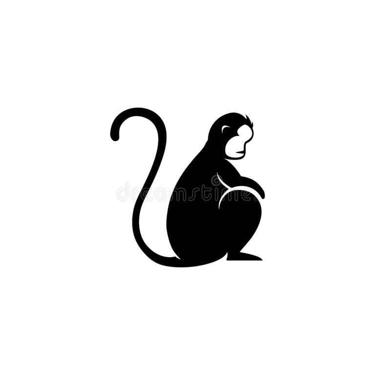 Sad Monkey Logo Vector Icon Illustration Design. Monkey Logo Icon Stock ...