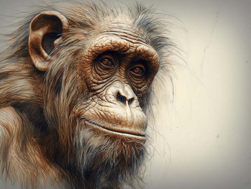 Sad Monkey Made with Generative AI Illustration Stock Illustration ...