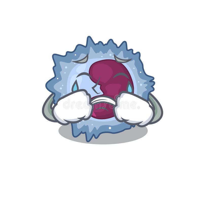 Sad of Monocyte Cell Cartoon Mascot Style Stock Vector - Illustration ...