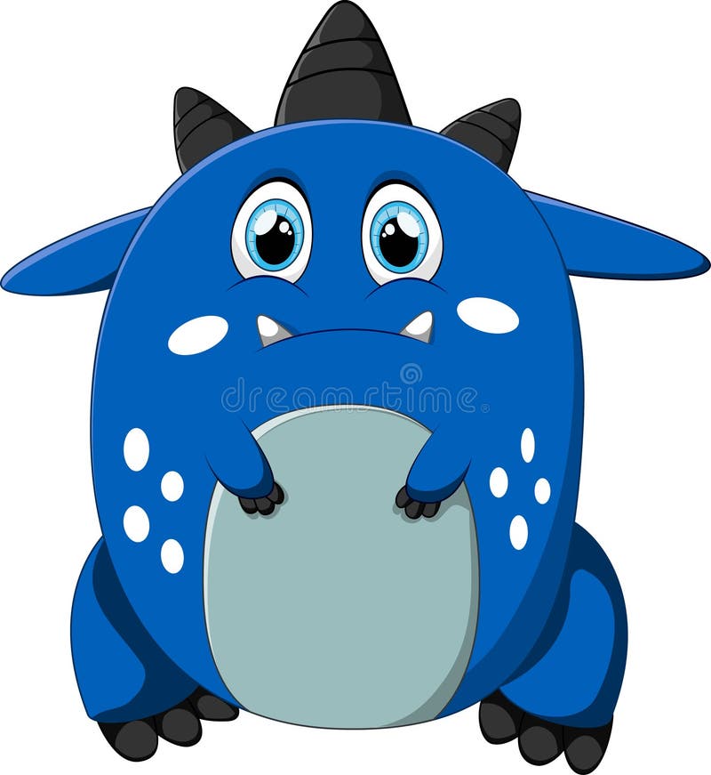 Sad monster cartoon stock vector. Illustration of problems - 62524633