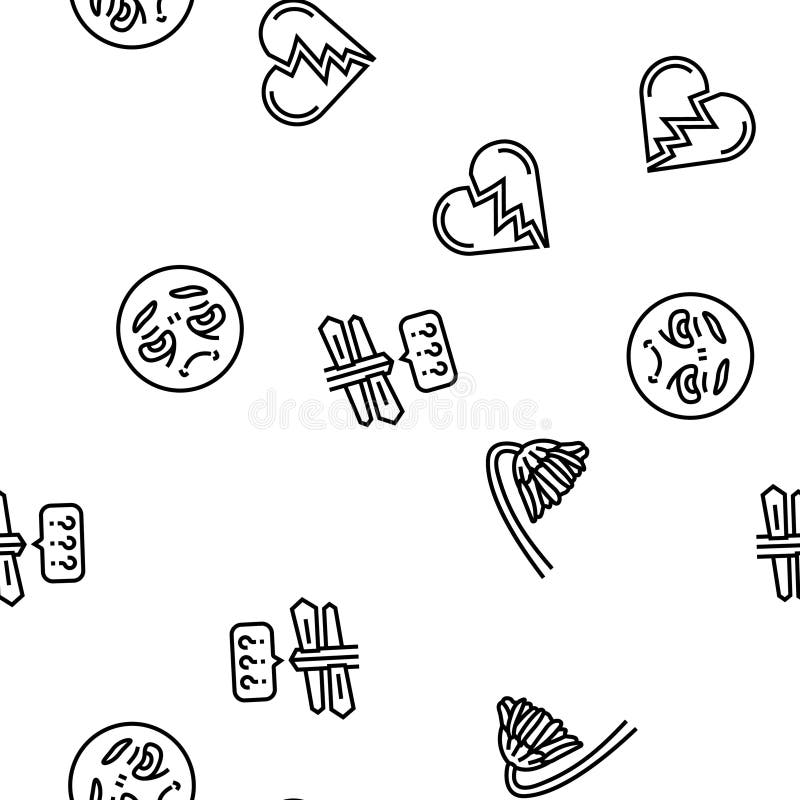 Sad Mood Emotion Face Vector Seamless Pattern Stock Vector ...