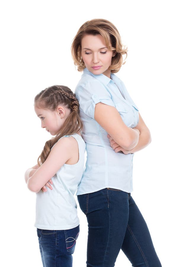 Sad Mother and Daughter Having Problem Stock Image - Image of female ...