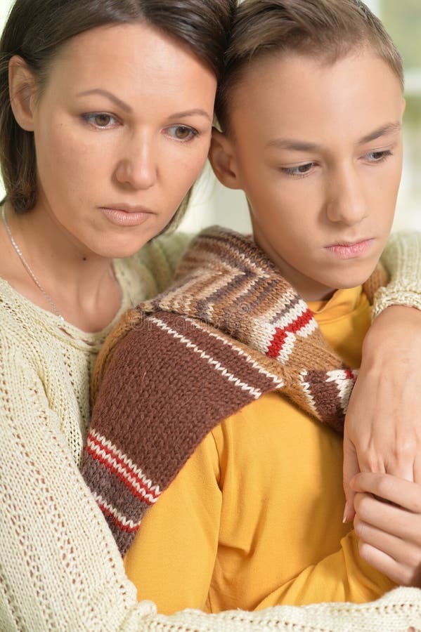 Sad mother and son stock image. Image of mother, calm - 113581433