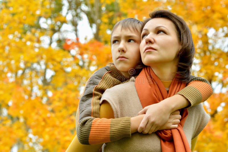 Sad mother with a son stock photo. Image of friend, portrait - 52331336