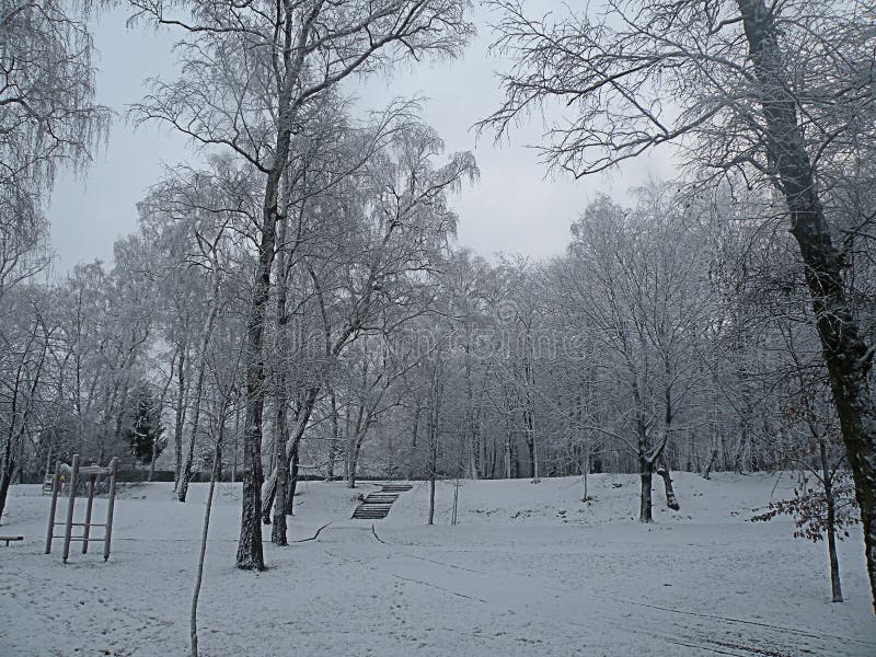 Sad Nature Winter Public Parc Stock Photo - Image of winter, landmarks ...