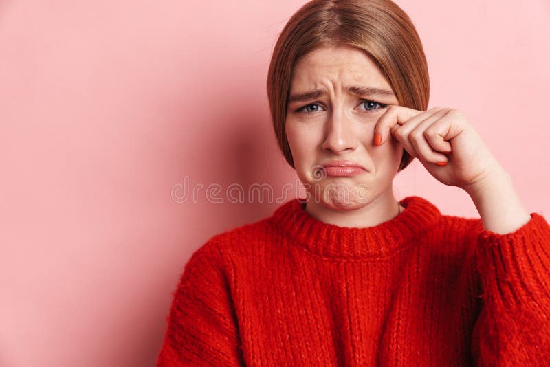 Sad Negative Young Woman Posing Isolated Stock Image - Image of female ...
