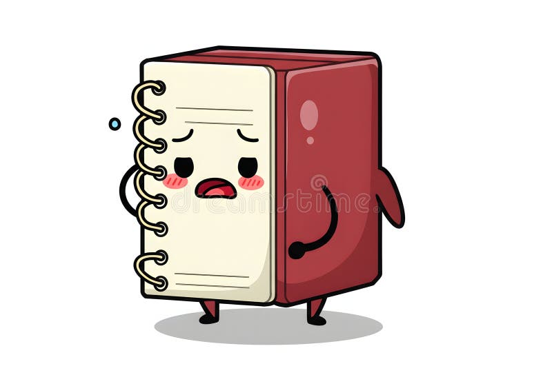 Sad Notebook Cartoon Character Illustration - Generated Using Ai Stock ...