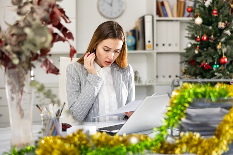 Sad Office Worker Made Mistake in Document Stock Image - Image of ...