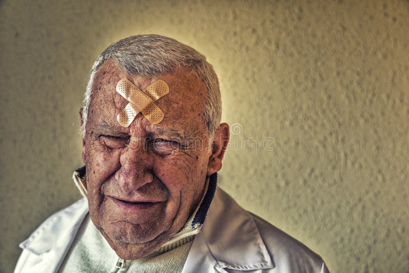 Doctor with Patches on the Forehead Stock Image - Image of lifestyle ...