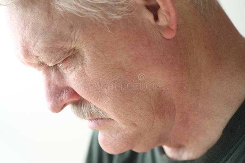 Sad older man profile stock image. Image of ashamed, older - 45242735