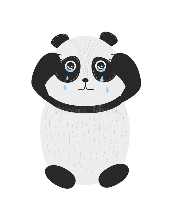 Panda Crying stock illustration. Illustration of asia - 34692394