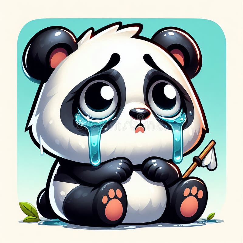 Sad Panda S Tears a Melancholic Image of a Panda with Tears and Stock ...