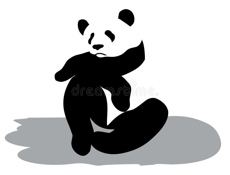 Sad panda stock vector. Illustration of panda, animals - 58976451
