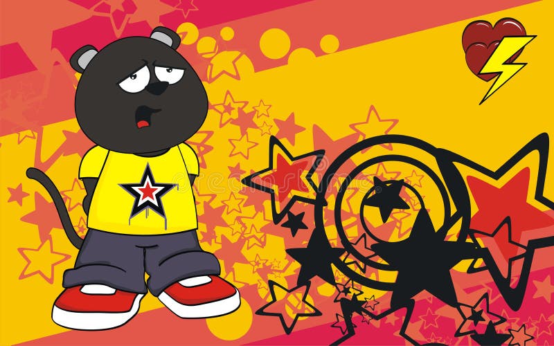 Grumpy Panther Cartoon Ball Copyspace Stock Vector - Illustration of ...