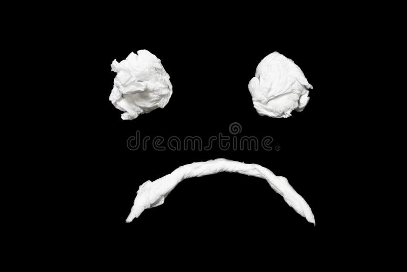 Sad paper stock image. Image of handkerchief, idea, cleanse - 56529955
