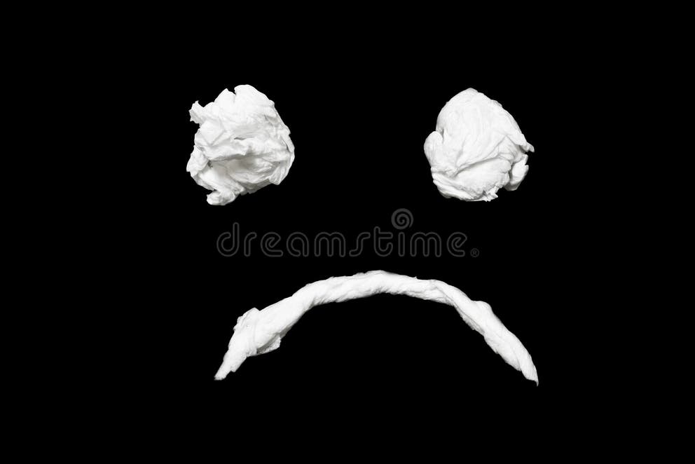 Sad paper stock image. Image of handkerchief, idea, cleanse - 56529955