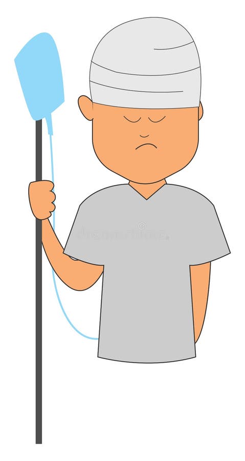 A Sad Patient, Vector or Color Illustration Stock Vector - Illustration ...