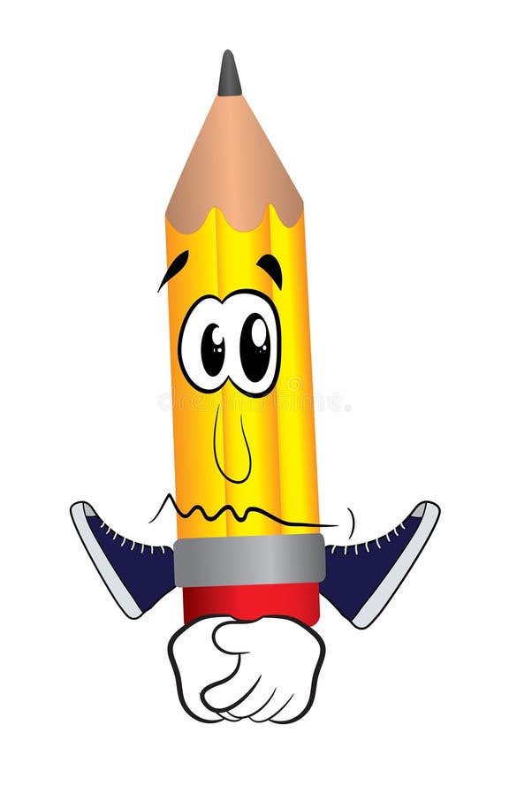 Sad pencil cartoon stock illustration. Illustration of depressed - 43414392