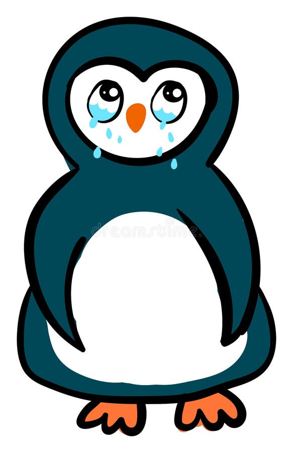 Sad Penguin stock vector. Illustration of label, animals - 59143261