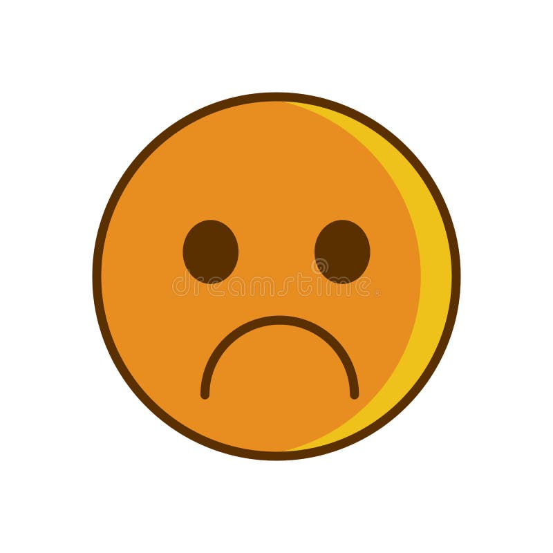 Sad People Orange Flat Icon Vector Illustration on White Background ...