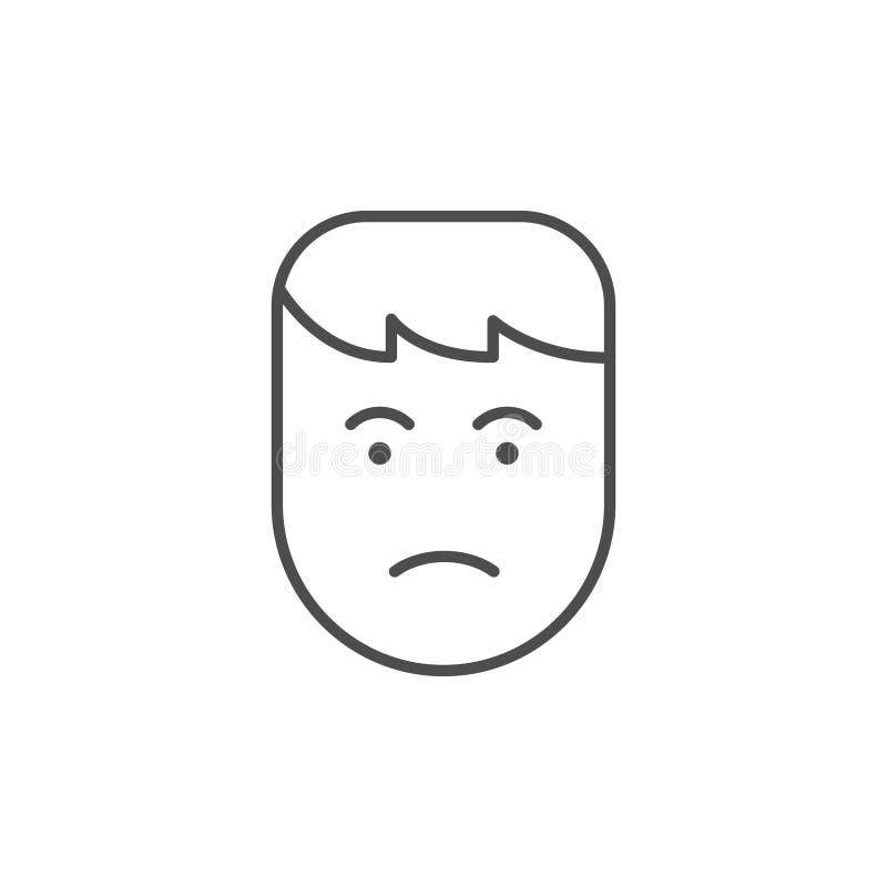 Sad Person Line Outline Icon Stock Vector - Illustration of despair ...