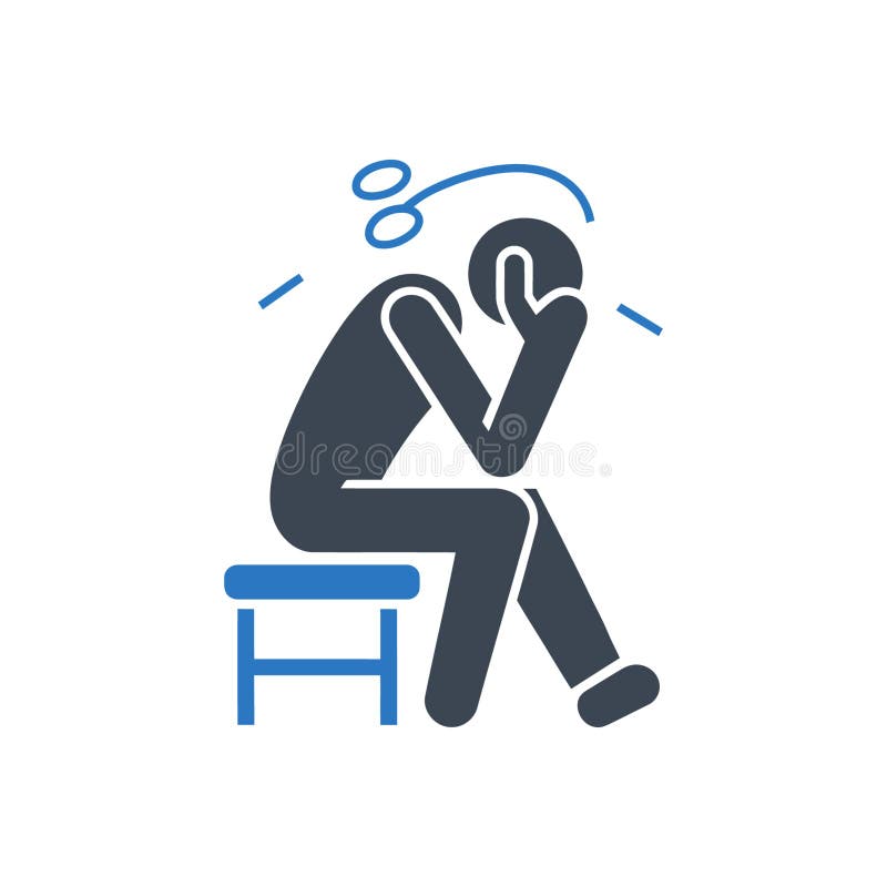 Sad Person Sitting Alone Icon Stock Vector - Illustration of depression ...