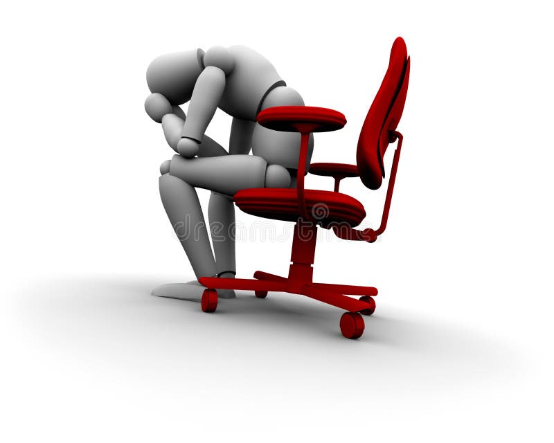 Sad Person Sitting on Office Chair Stock Illustration - Illustration of ...