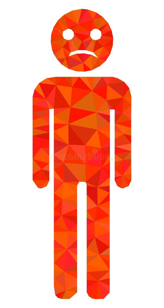 Sad Person Triangle Lowpoly Flat Icon Stock Vector - Illustration of ...
