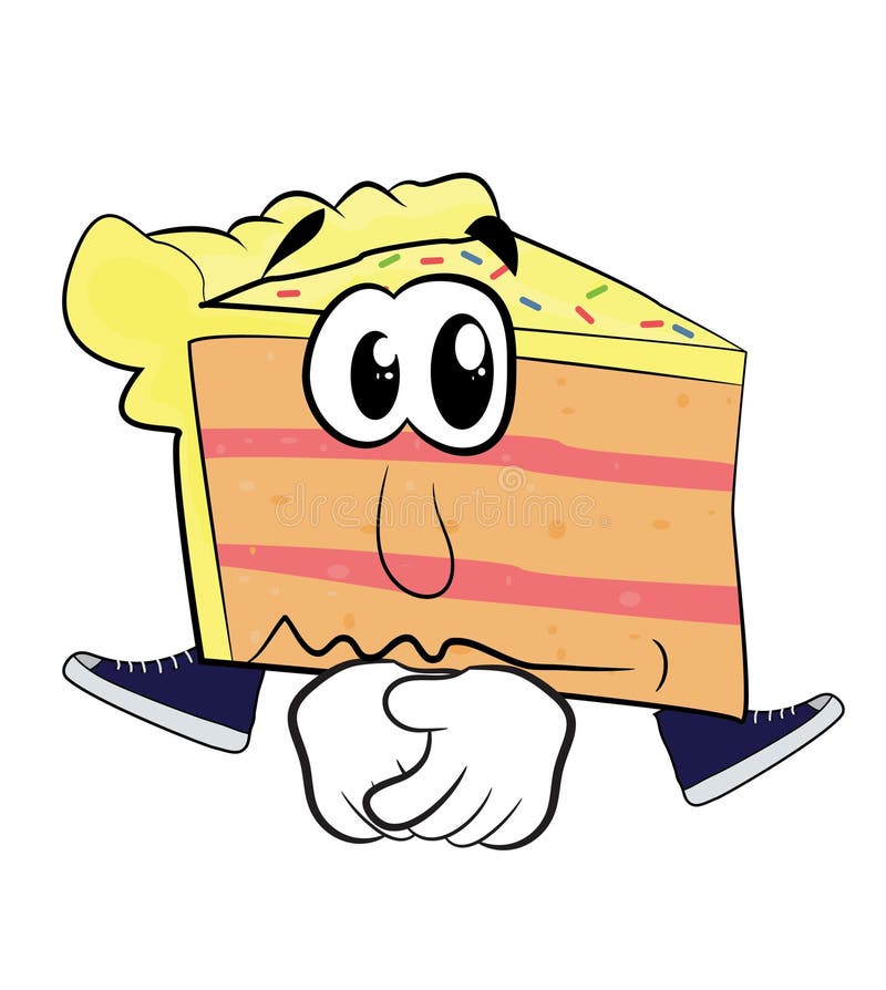 Piece of cake cartoon stock illustration. Illustration of cake - 44145212