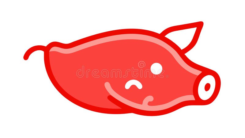 Sad Pig Face Animal Emotion Flat Design Icon, Vector Design Generative ...