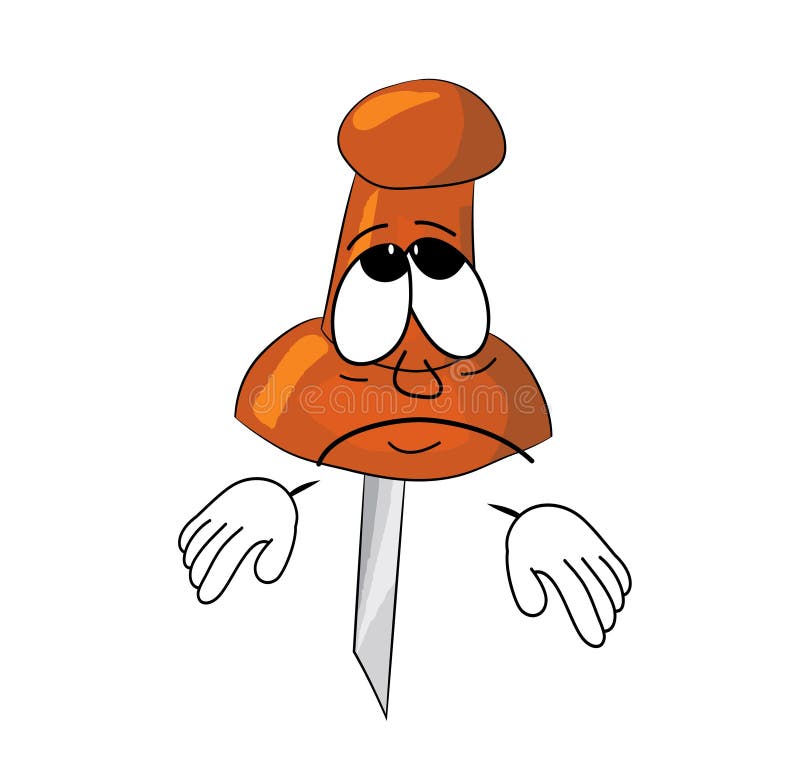 Sad Pin cartoon stock illustration. Illustration of office - 85577616